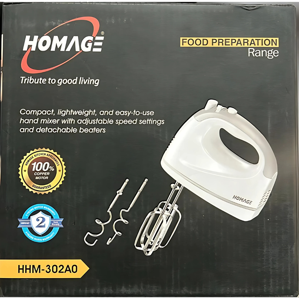 Homage Hand Mixer (HHM-302AO) - Bismillah Gift House | Electronic Store